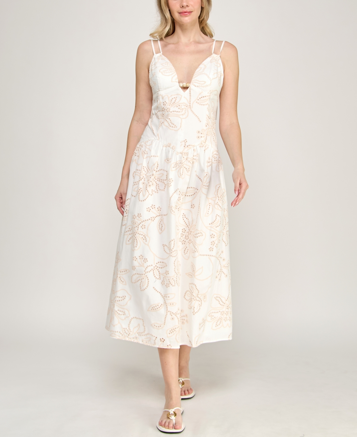 Click here for Invitee Womens Strappy Sweetheart Neck Midi Dress... prices