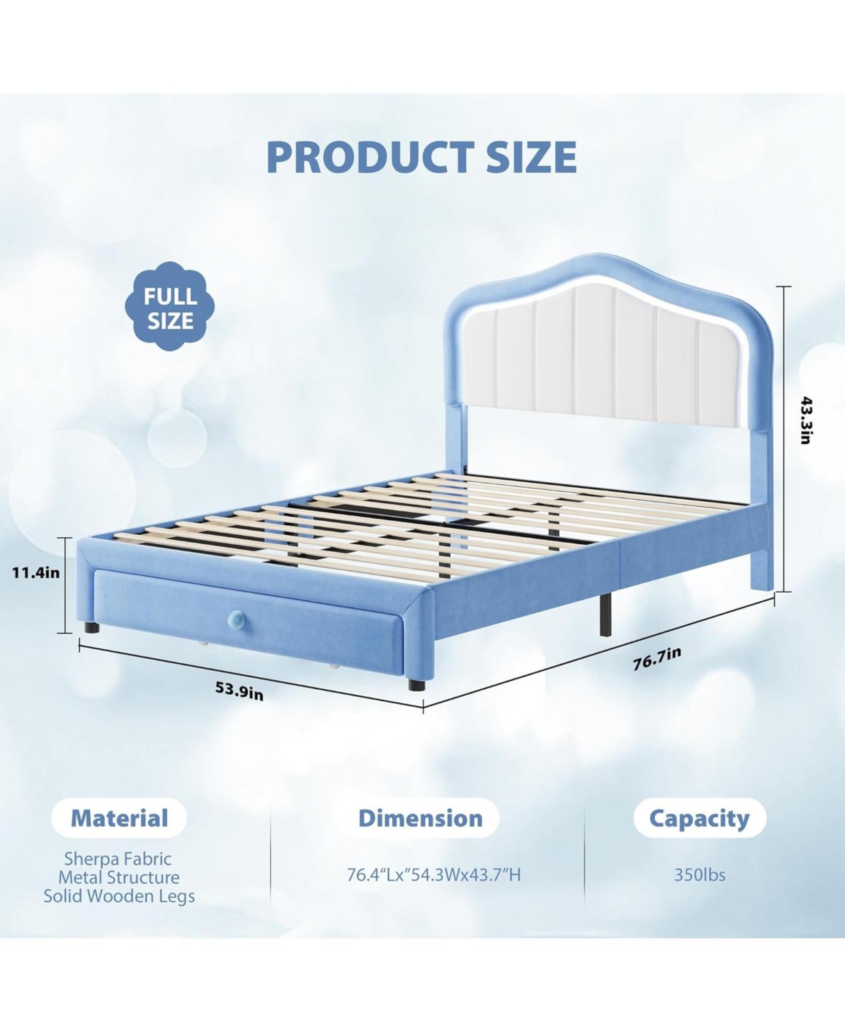Click here for gaomon Full Upholstered Led Bed Frame with Storage... prices