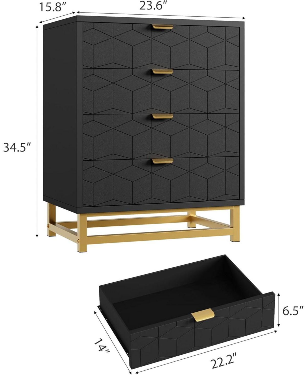 Click here for gaomon Drawer Dresser Modern Design Gold Handles f... prices