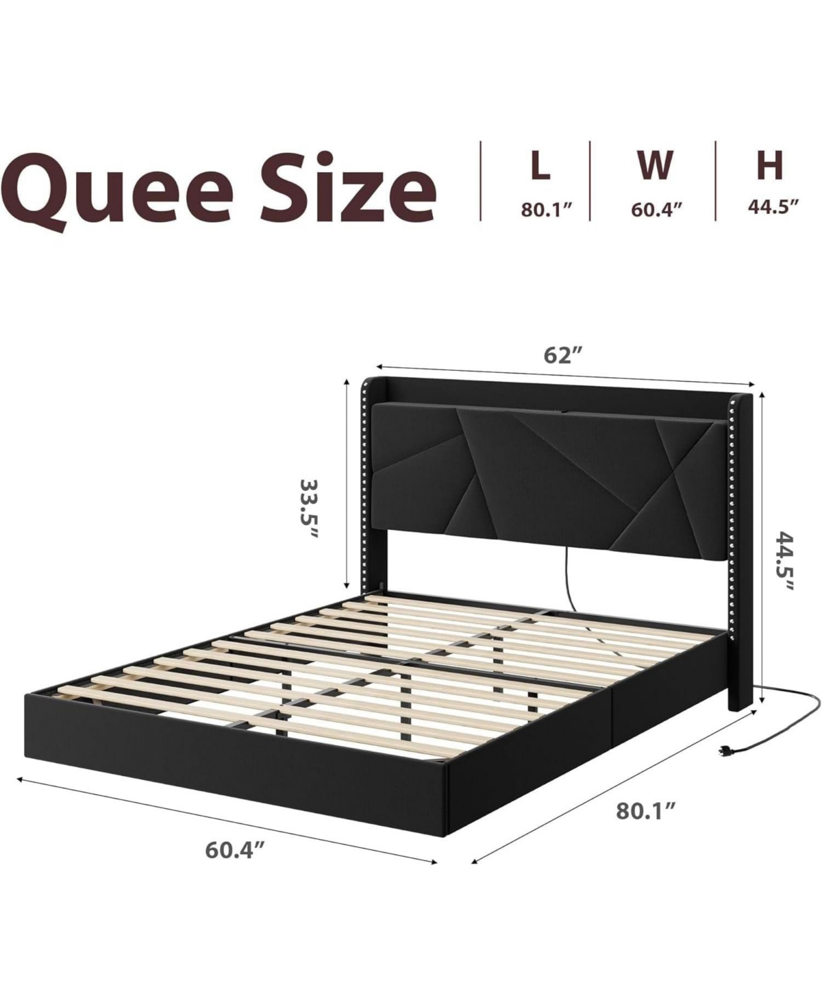 Click here for gaomon Queen Floating Bed Frame with Rgb Led Light... prices