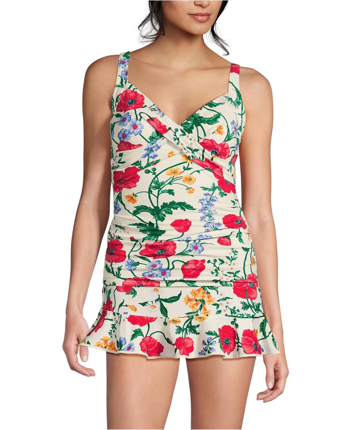 Click here for Lands End Womens D-Cup V-Neck Wrap Underwire Tanki... prices