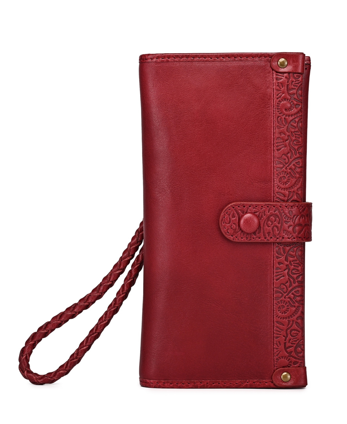 Click here for Old Trend Iris Bifold Wristlet - Maroon Red prices