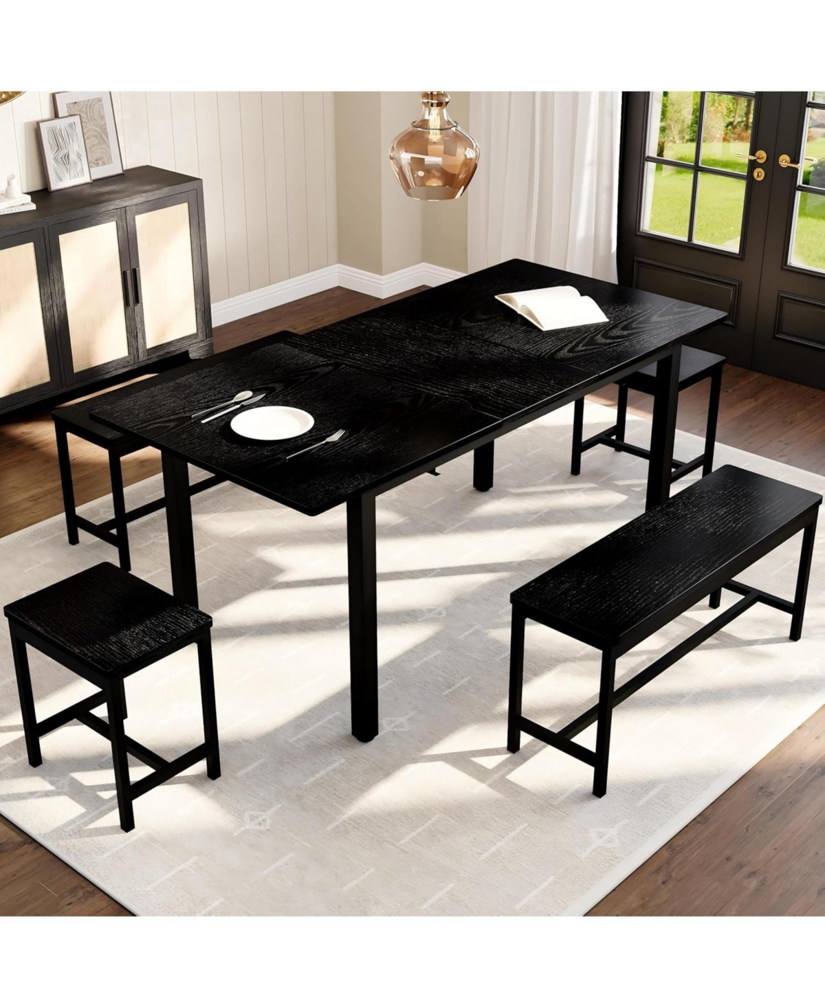 Click here for gaomon 5-Piece Extendable Dining Set  Table  2 Ben... prices