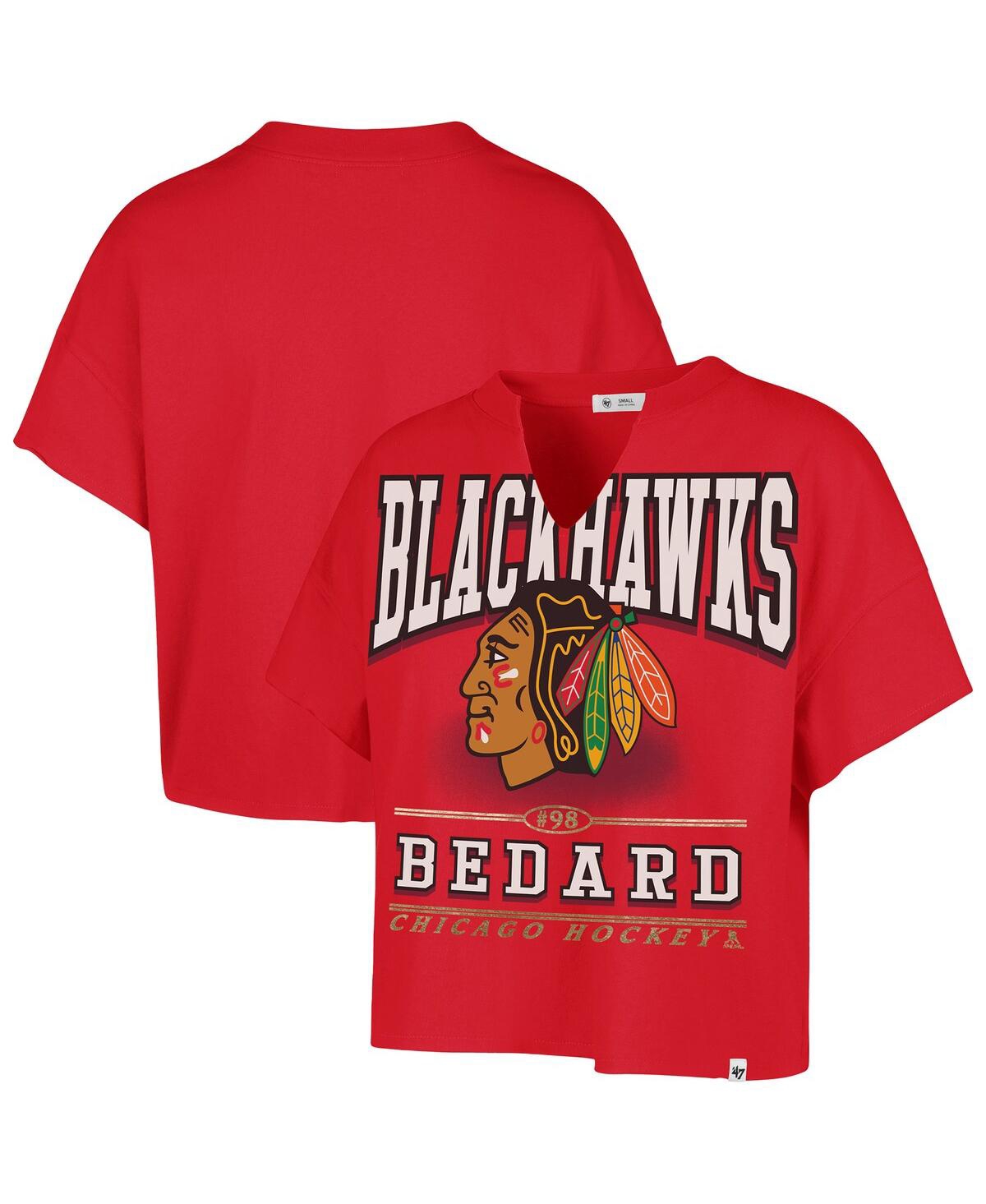 Click here for 47 Brand Womens Connor Bedard Red Chicago Blackhaw... prices