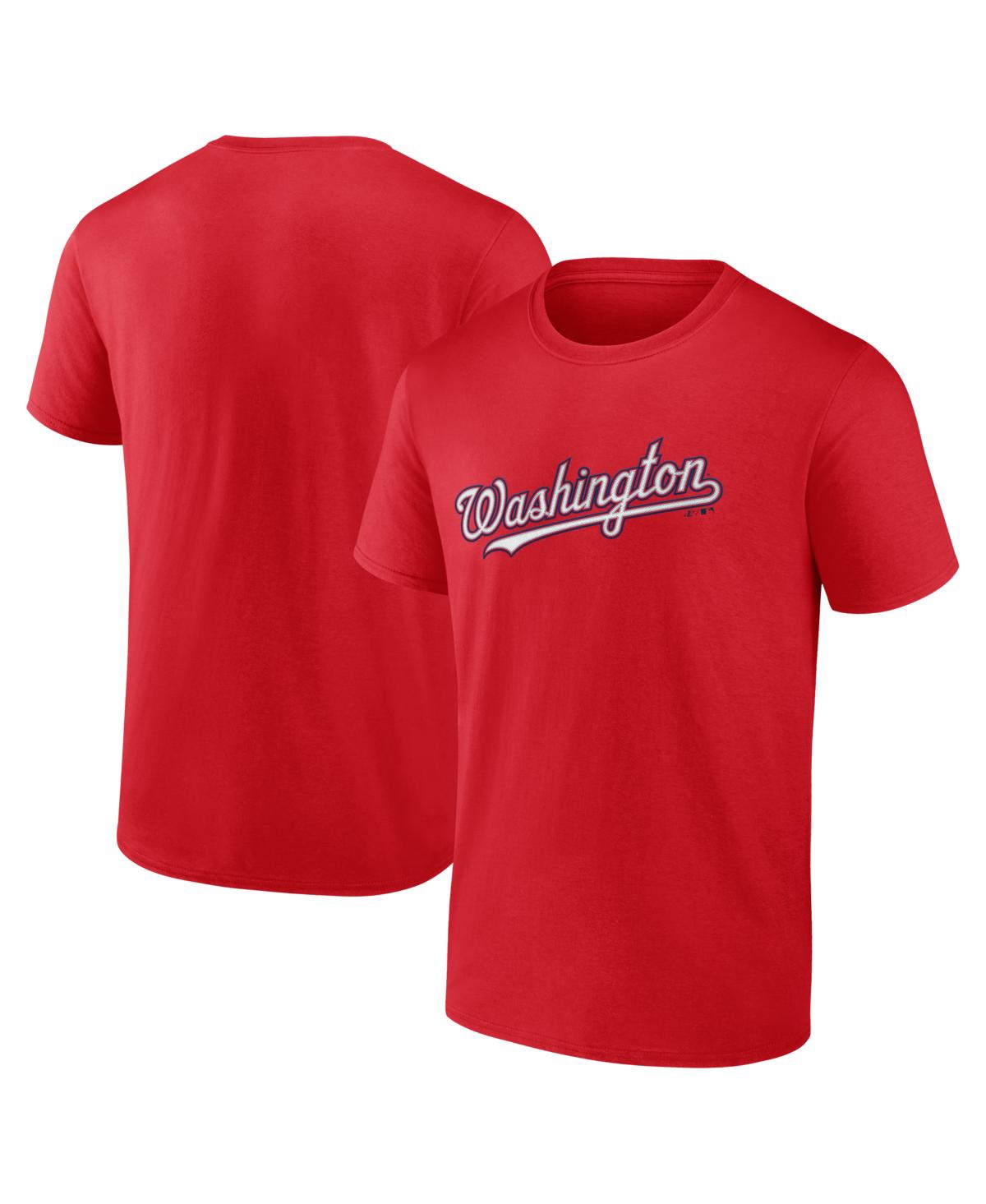 Click here for Logo Athletic Mens Red Washington Nationals Wordma... prices