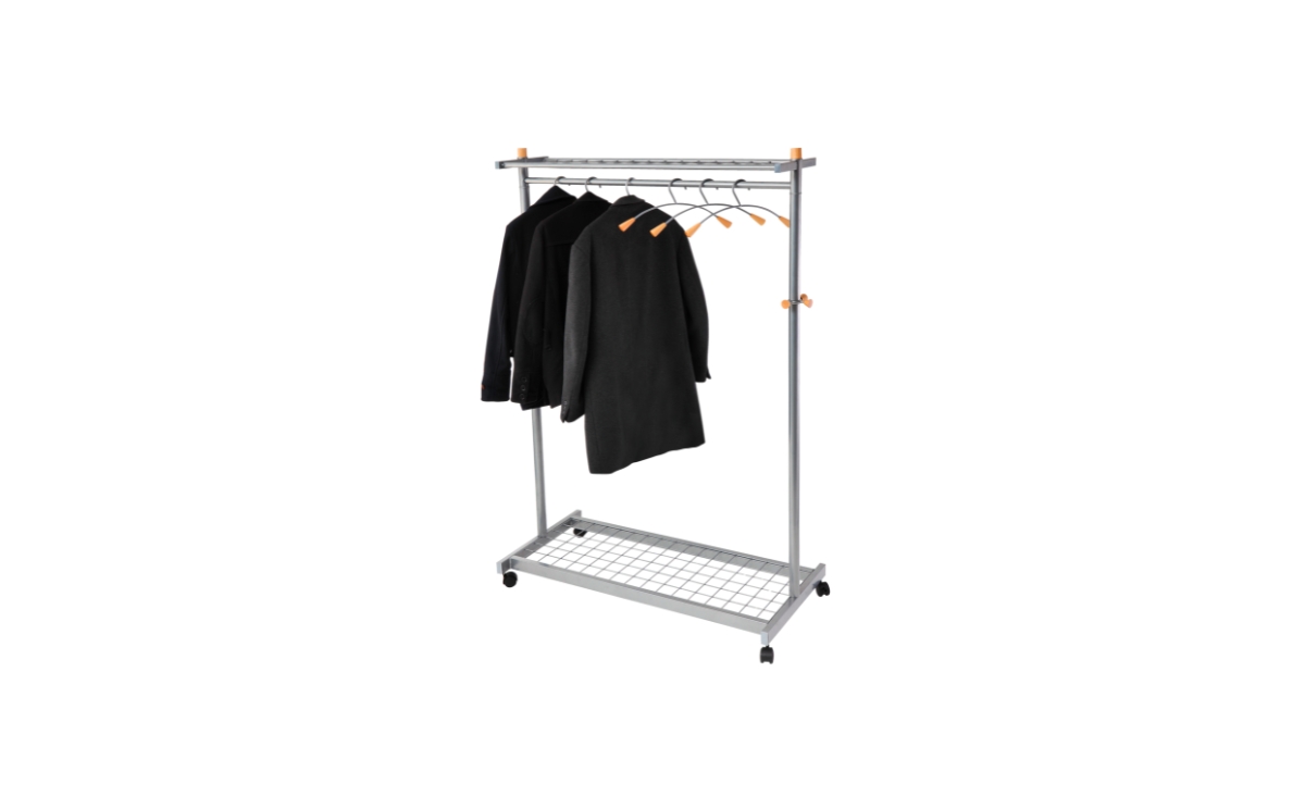 Click here for Alba Lux Mobile Garment Rack with 6 Hangers - Silv... prices