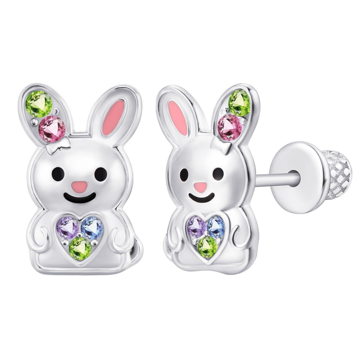 Click here for Chanteur Girls Kids Bunny Hypoallergenic Earrings... prices