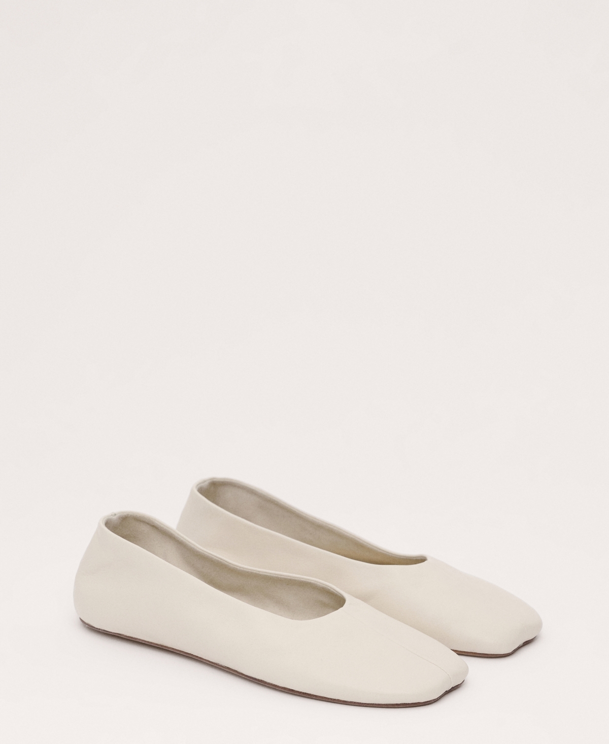 Click here for Mango Womens Leather Ballet Flats - Vanilla prices