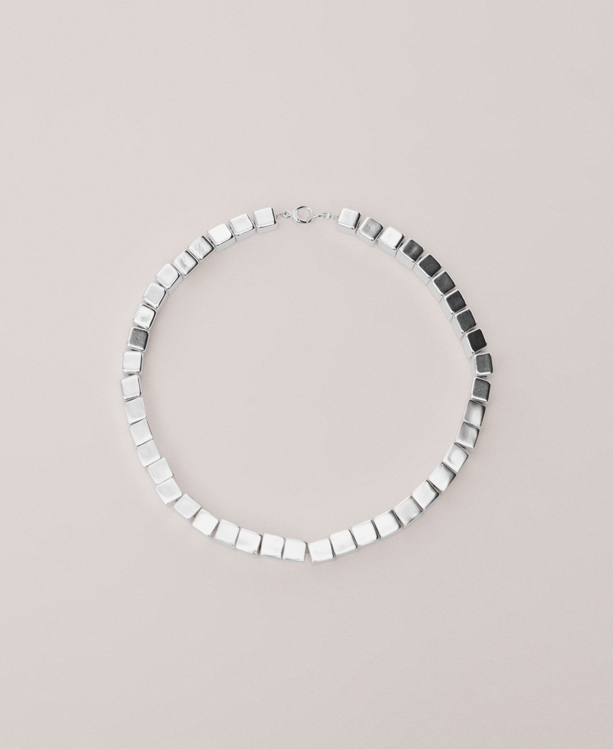 Click here for Mango Womens Metallic Cubes Chain Necklace - Silve... prices