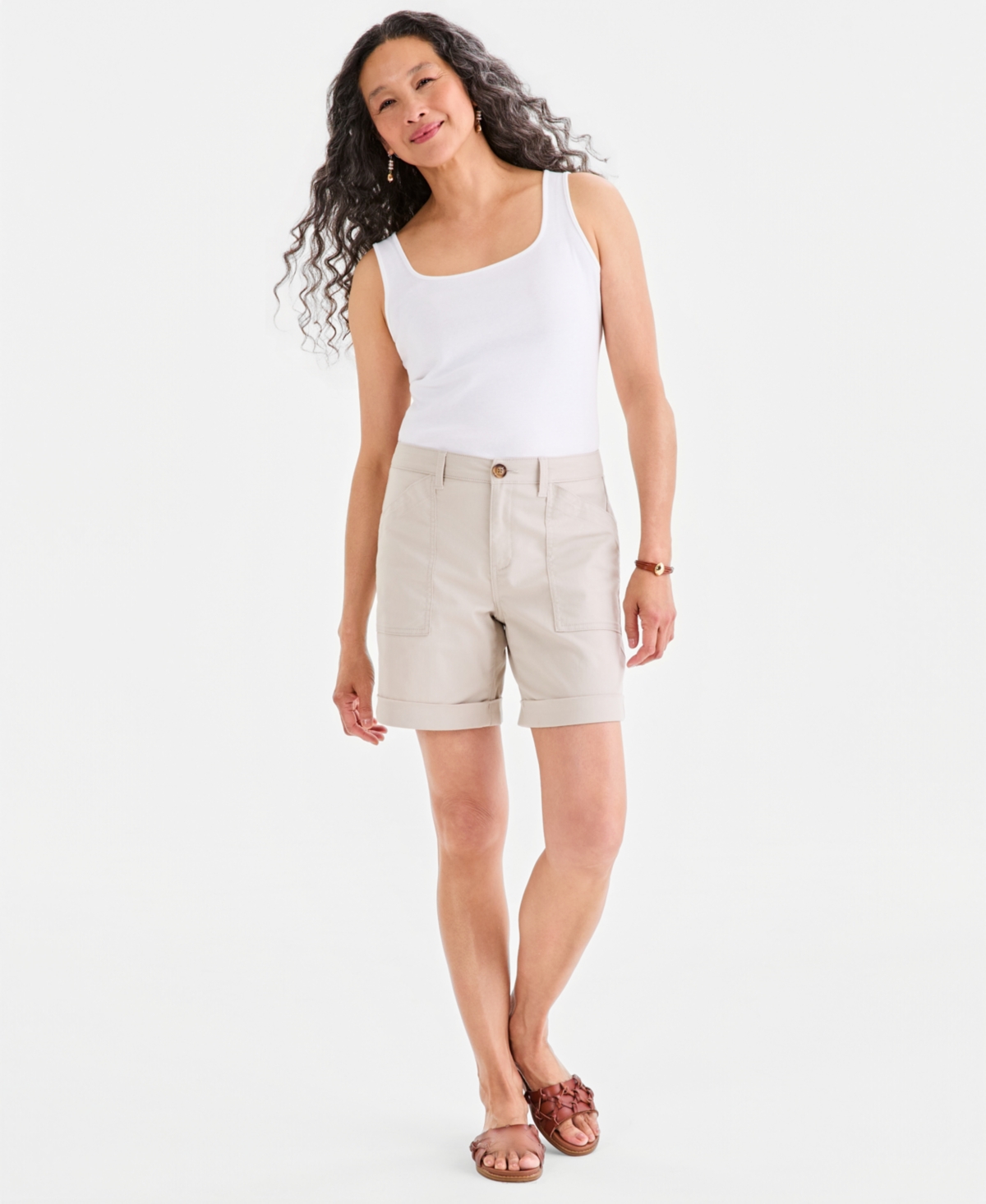Click here for Style & Co Womens Cuffed Utility Shorts  Macys Exc... prices