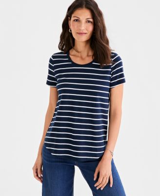 Click here for Style Co Womens Printed Short Sleeve Crewneck T Sh... prices