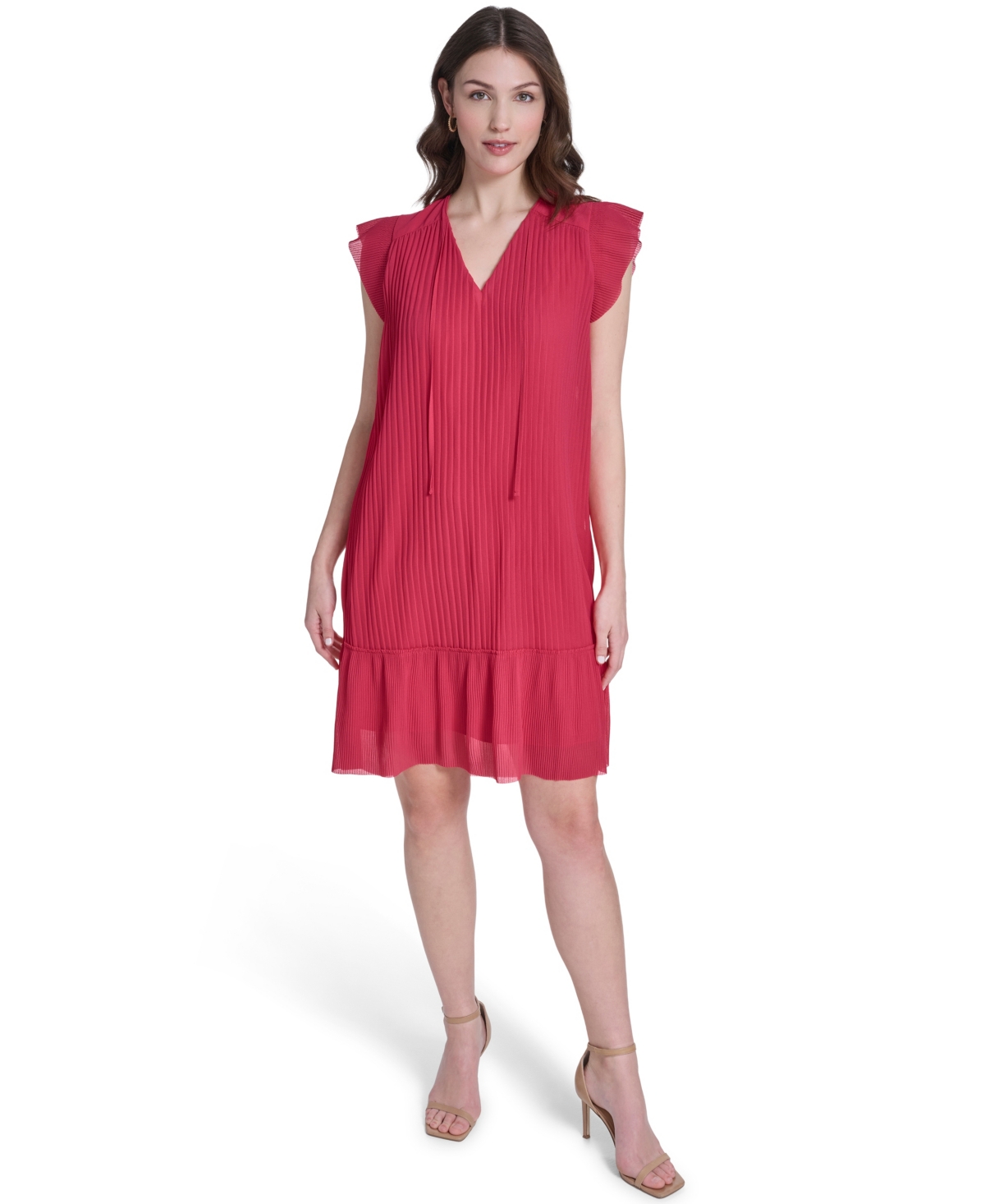 Click here for Vince Camuto Womens Flutter Sleeve V-Neck Mini Dre... prices