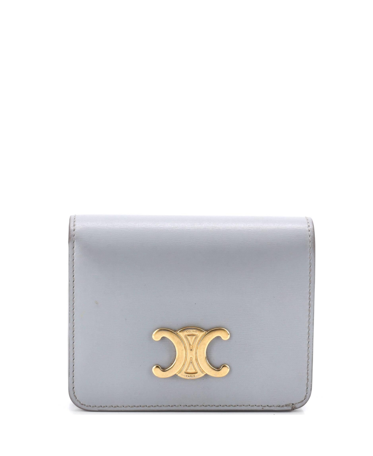 Click here for Pre-Owned Celine Triomphe Compact Wallet Leather -... prices