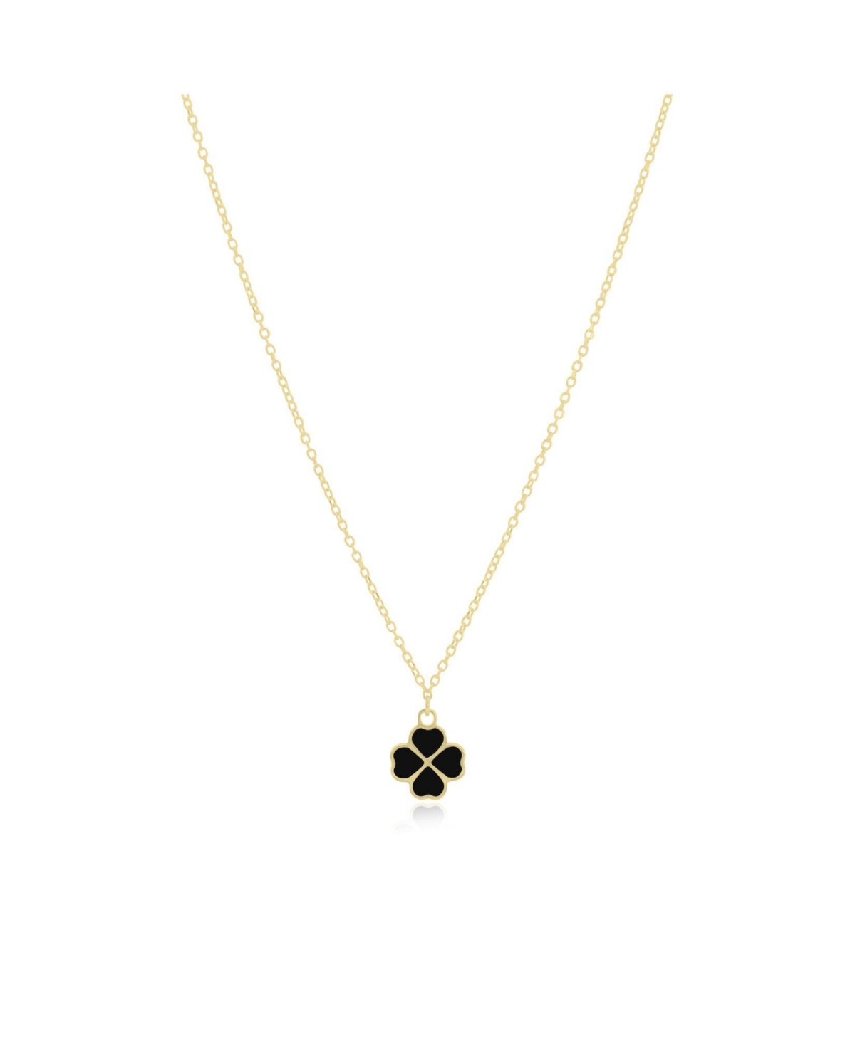 Click here for The Lovery Onyx Lucky Clover Necklace 14K Gold - O... prices