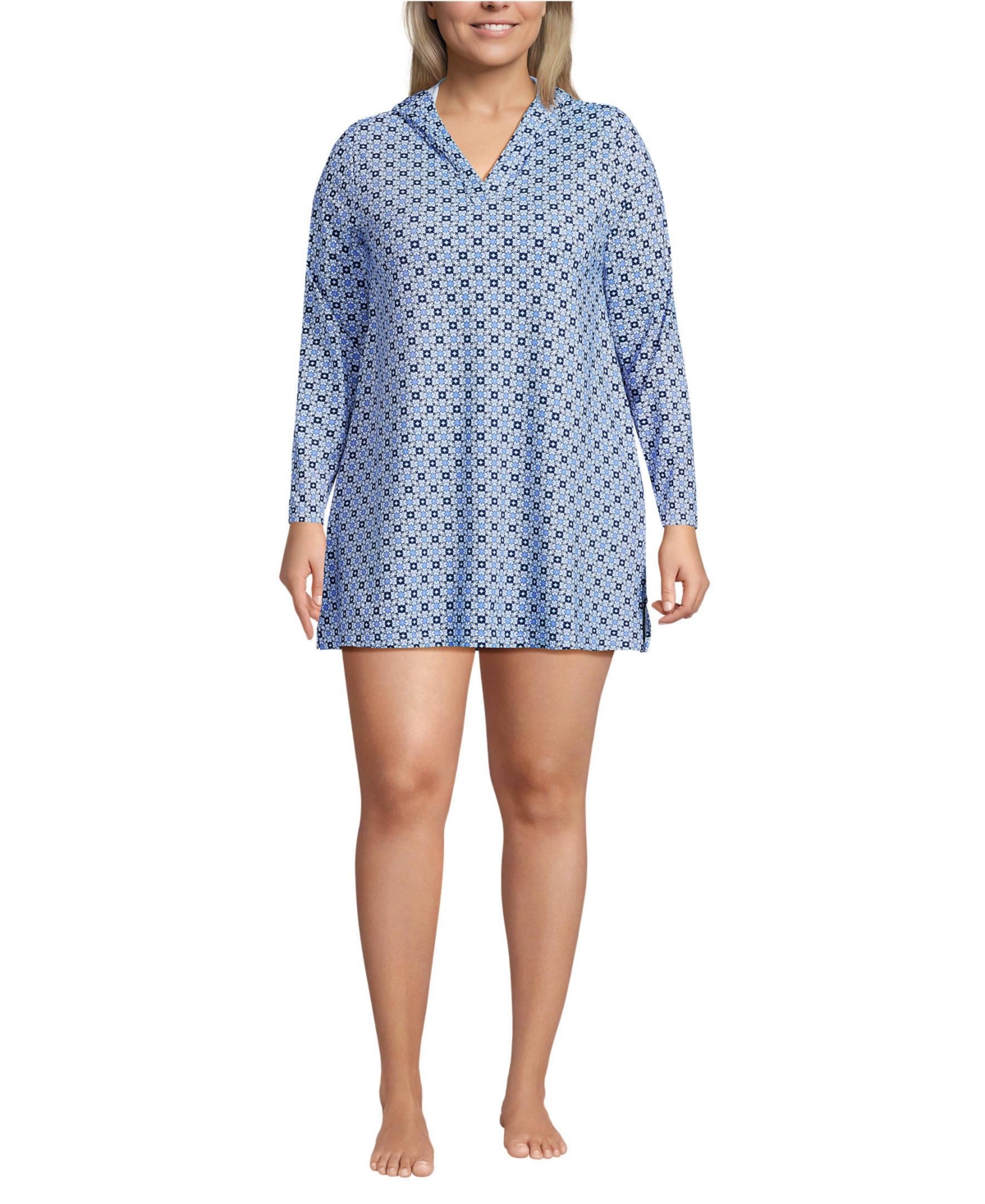 Click here for Lands End Plus Size SunShade Upf 50 Hooded Mini Sw... prices