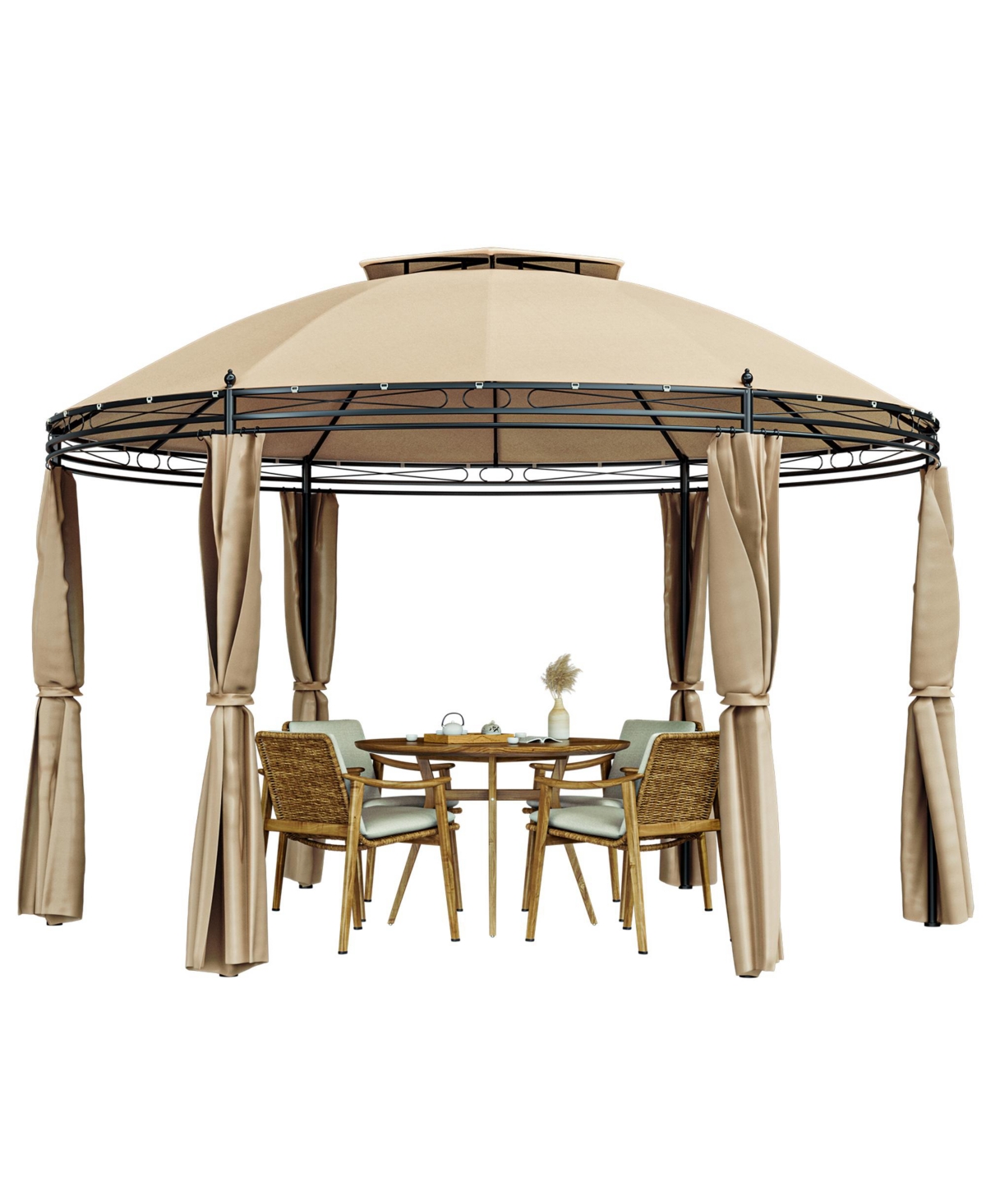 Click here for Gymax 11.5 Outdoor Patio Round Dome Gazebo Canopy... prices