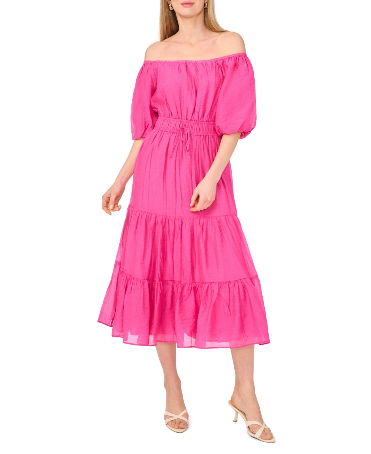 Click here for Vince Camuto Womens Off-The-Shoulder Tiered Maxi D... prices