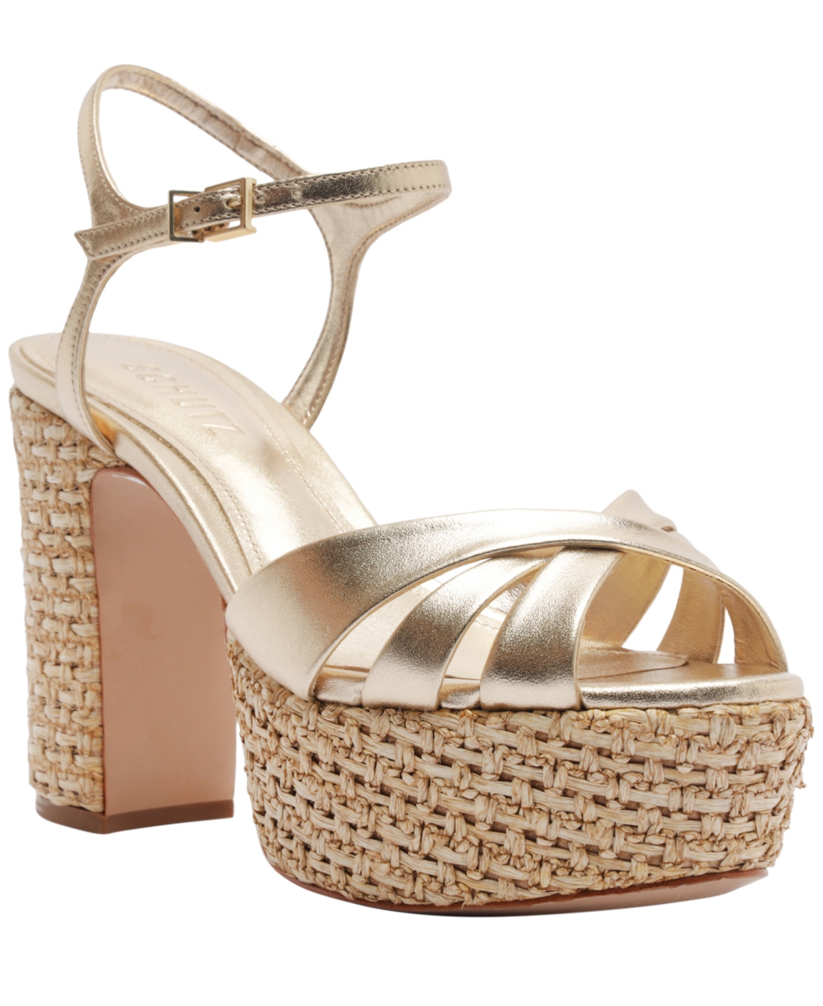 Click here for Schutz Womens Keefa Raffia Round Toe Sandals - Pla... prices