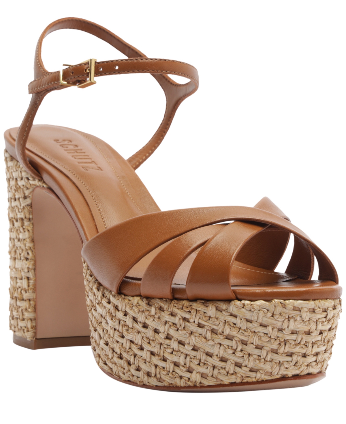 Click here for Schutz Womens Keefa Raffia Round Toe Sandals - Bur... prices