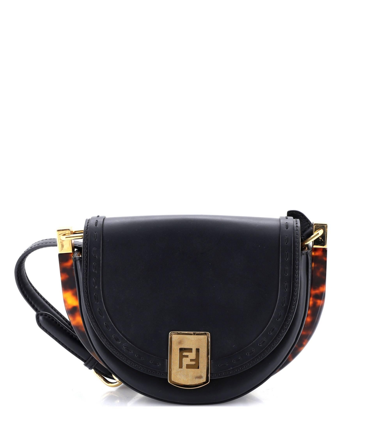 Click here for Pre-Owned Fendi Moonlight Flap Bag Leather with Pl... prices