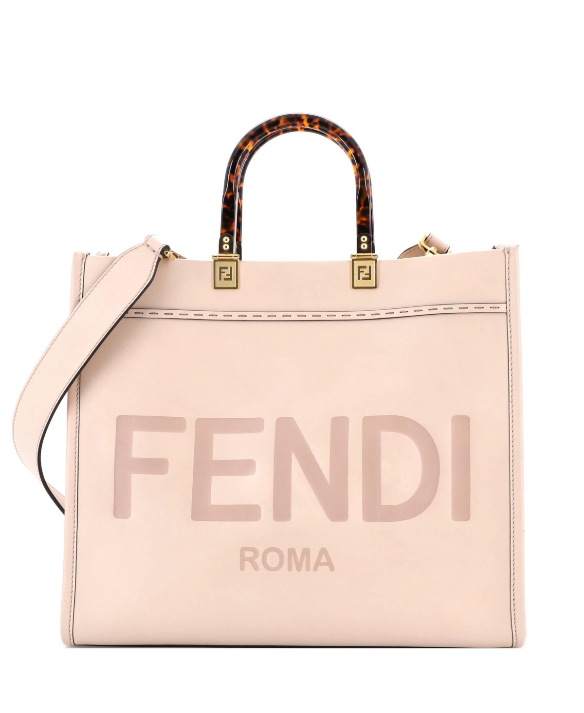 Click here for Pre-Owned Fendi Medium Sunshine Shopper Tote Leath... prices