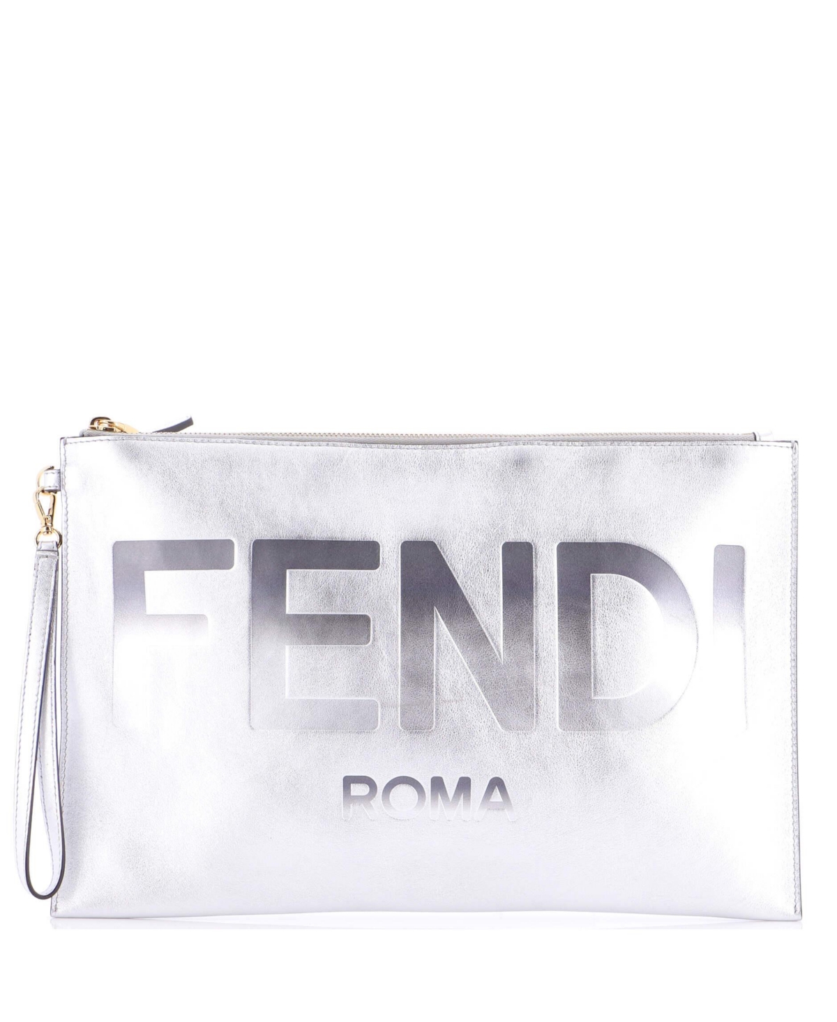 Click here for Pre-Owned Fendi Large Logo Flat Wristlet Pouch Emb... prices