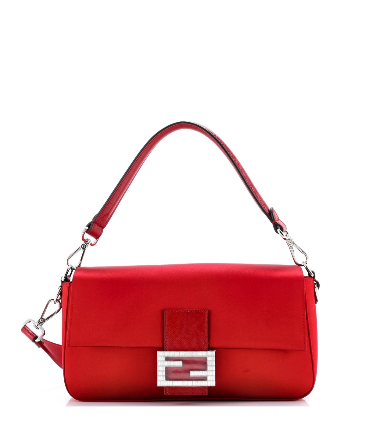 Click here for Pre-Owned Fendi Medium Baguette Nm Bag Satin with... prices