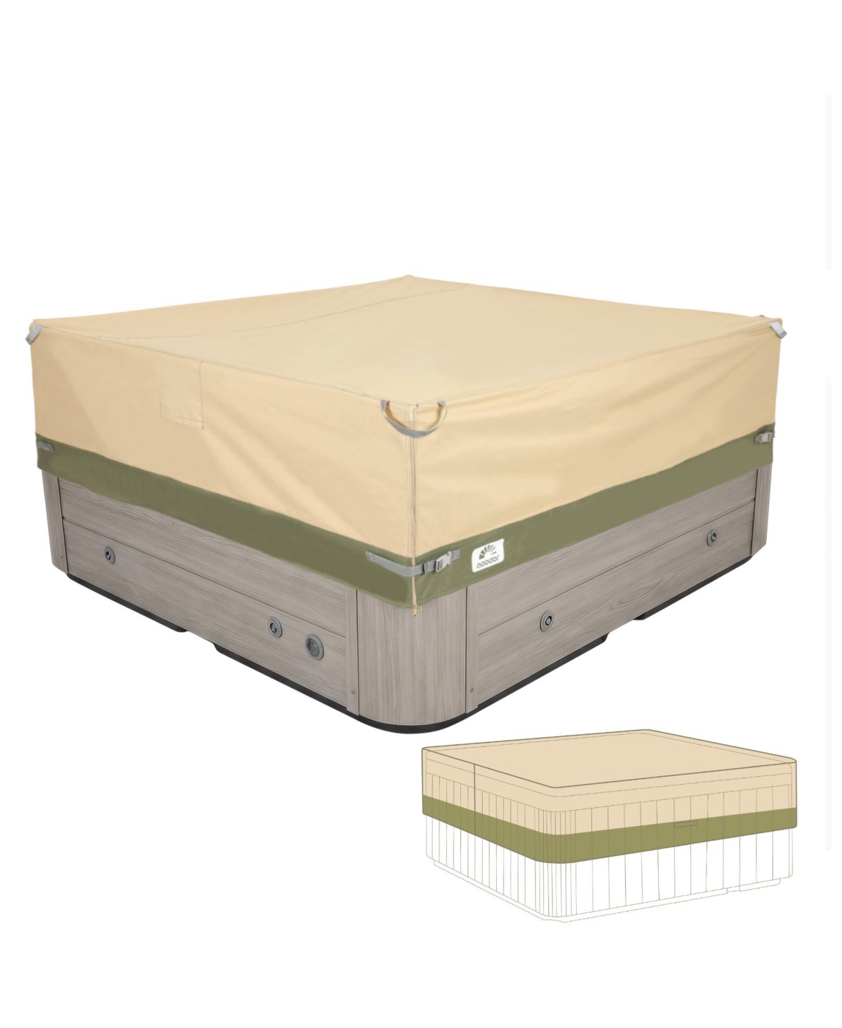 Click here for Aoodor Heavy Duty Outdoor Hot Tub Cover  600D Wate... prices