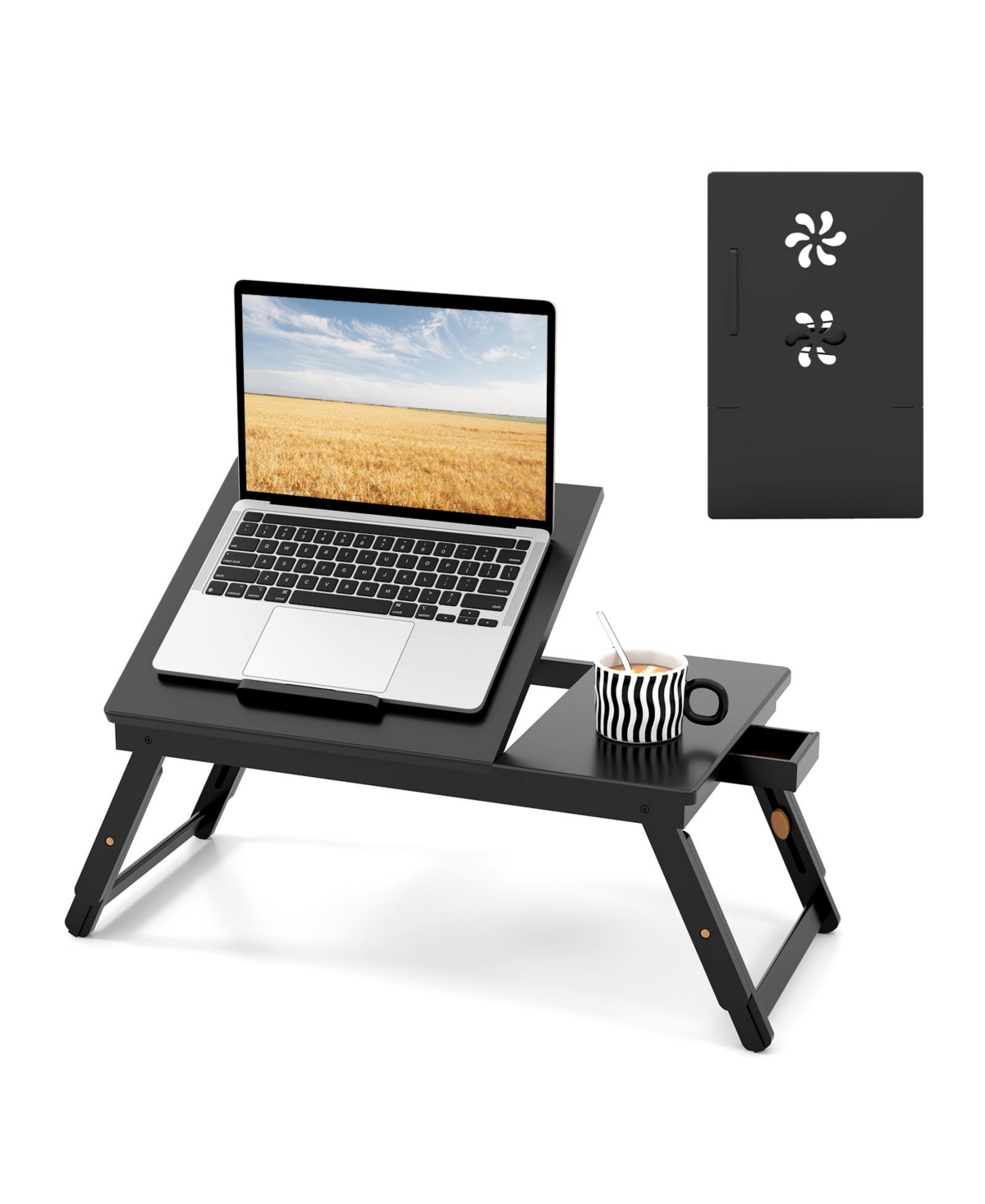 Click here for Sugift Adjustable Bamboo Laptop Desk with Tilting... prices