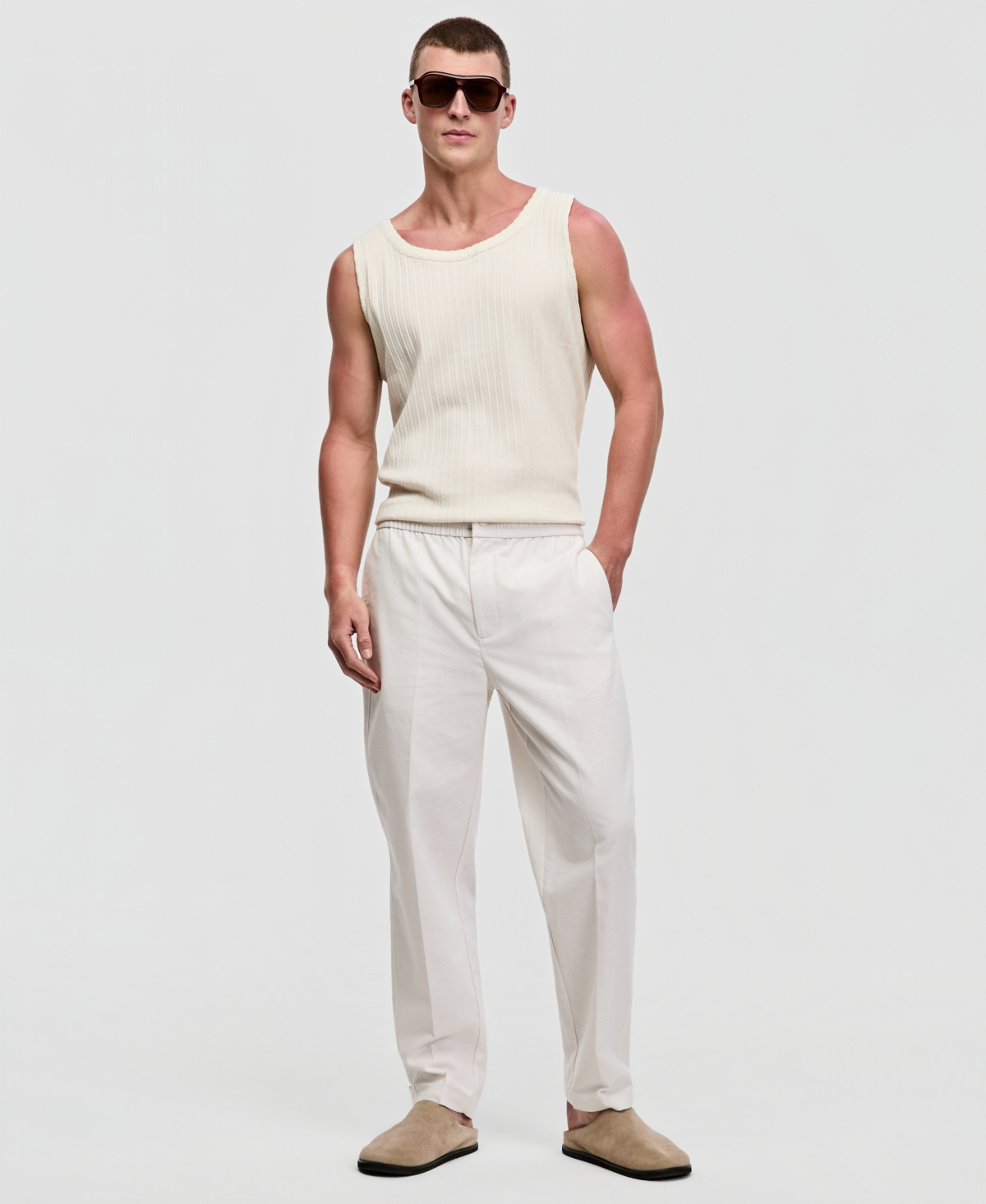 Click here for Mode of One Mens Relaxed-Fit Solid Linen Pants  Ma... prices