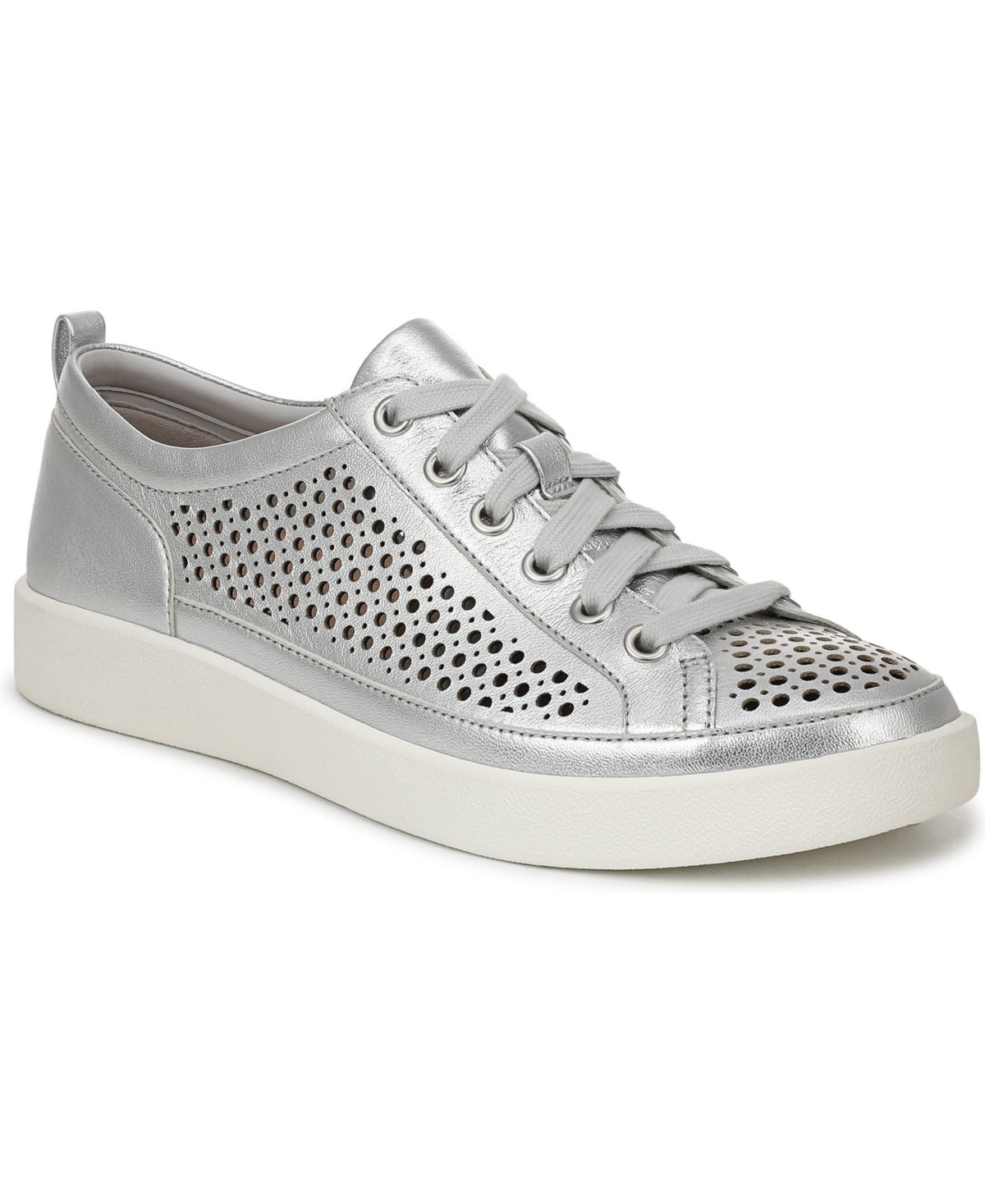 Click here for Vionic Womens Winny Perf Lace Up Sneakers - Silver... prices