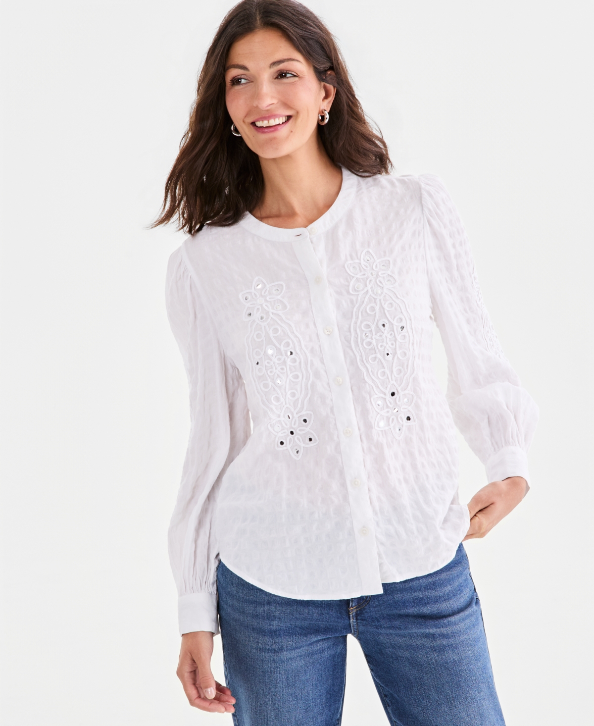 Click here for Style & Co Womens Sequin Embellished Top  Macys Ex... prices