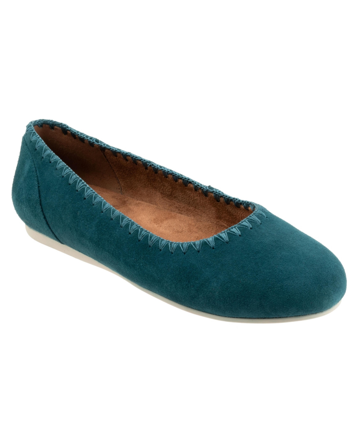 Click here for Softwalk Womens Sonoma Embroidery Flat - Teal sued... prices