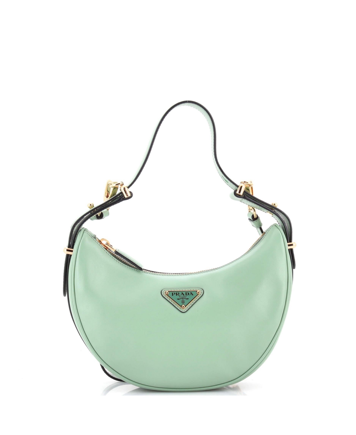 Click here for Pre-Owned Prada Small Arque Half Moon Hobo Leather... prices