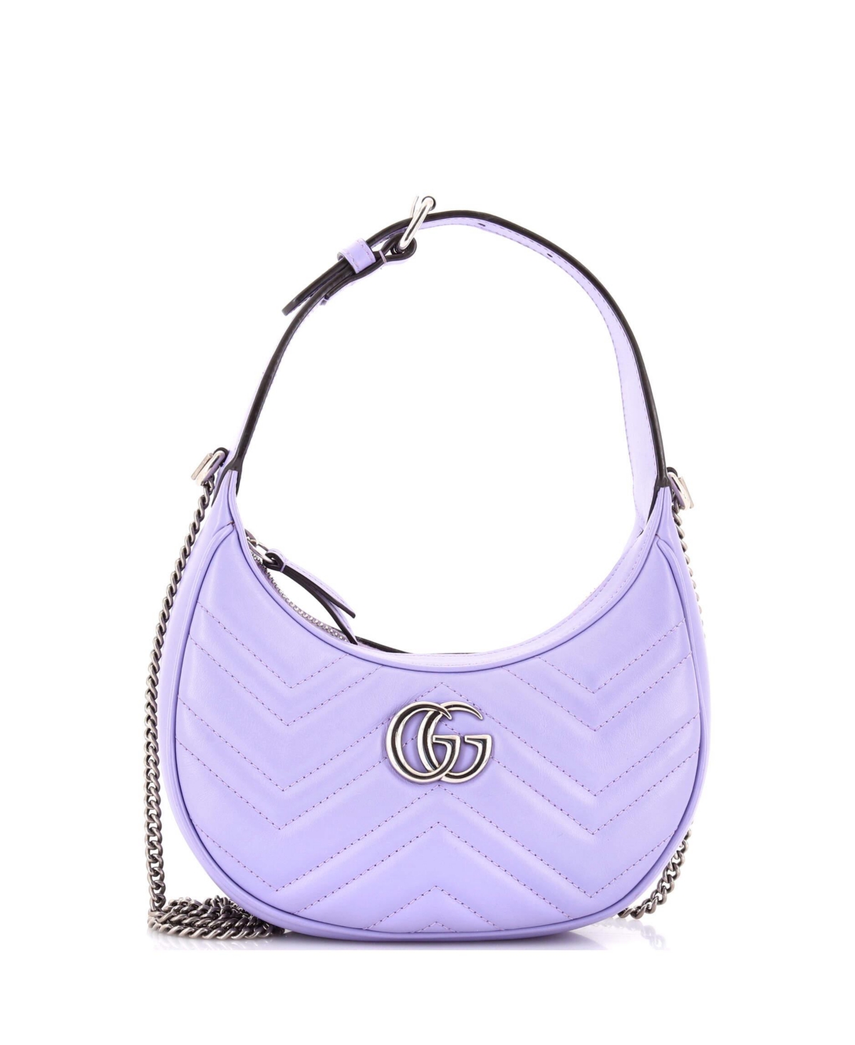 Click here for Pre-Owned Gucci Mini Gg Marmont Half Moon Hobo Mat... prices