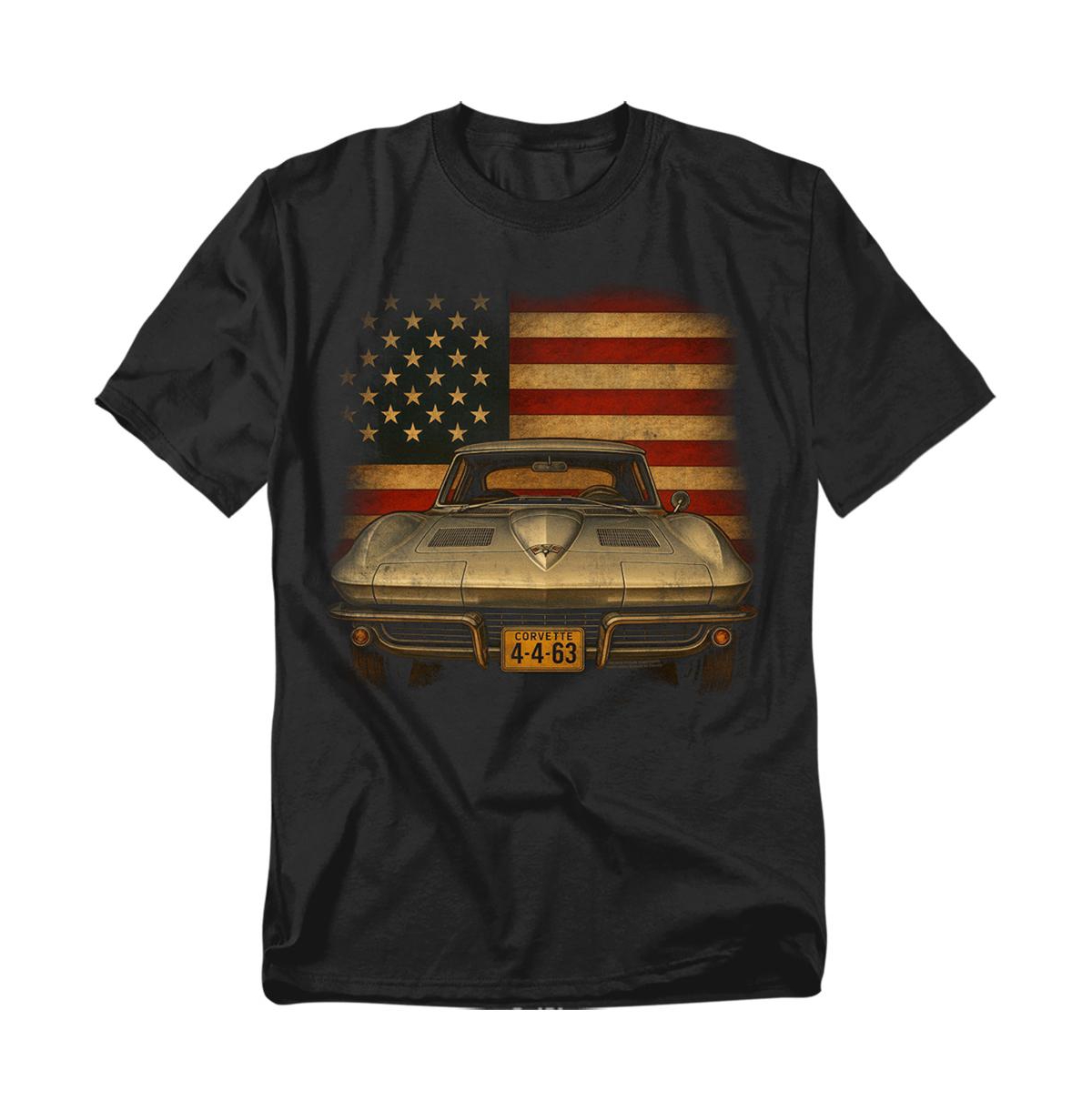 Click here for Corvette Mens Chevrolet Usa Flag T-Shirt - Black prices