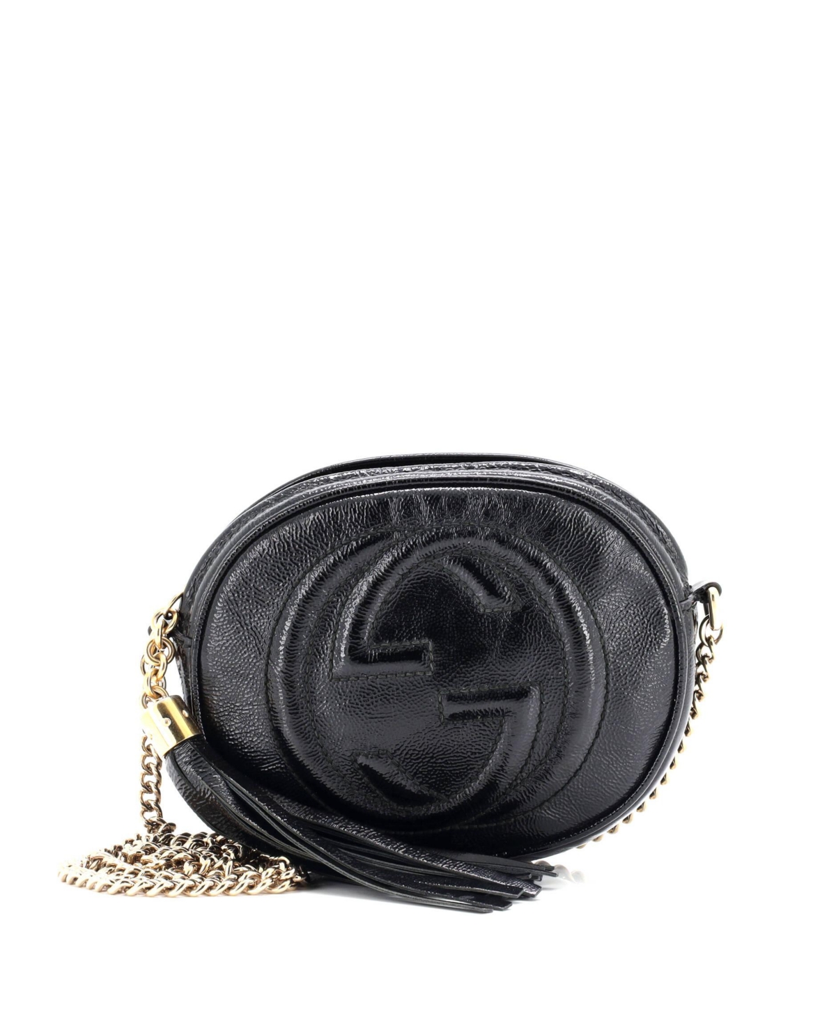 Click here for Pre-Owned Gucci Mini Soho Chain Bag Patent - Black prices