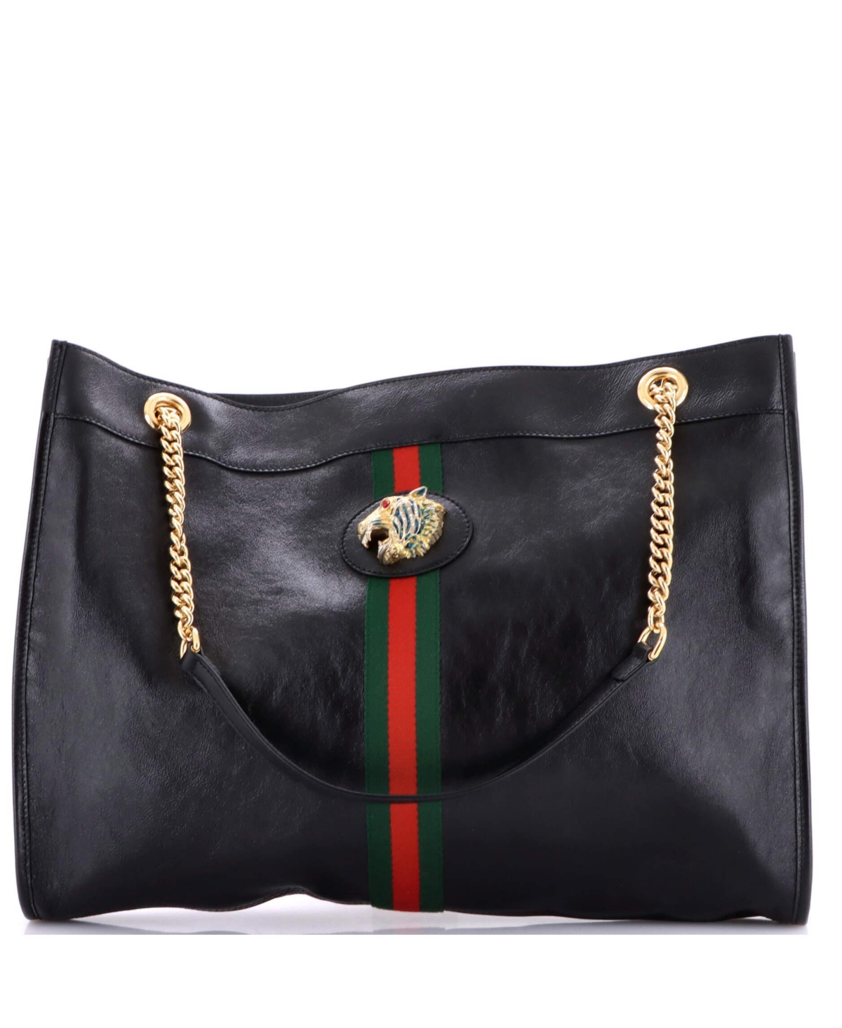Click here for Pre-Owned Gucci Large Rajah Chain Tote Leather - B... prices