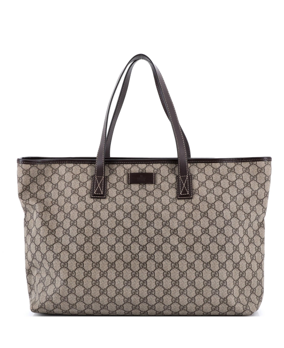 Click here for Pre-Owned Gucci Large Plus Tote Gg Coated Canvas w... prices