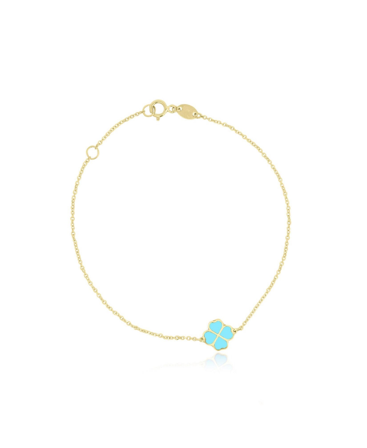 Click here for The Lovery Turquoise Lucky Clover Bracelet 14K Gol... prices