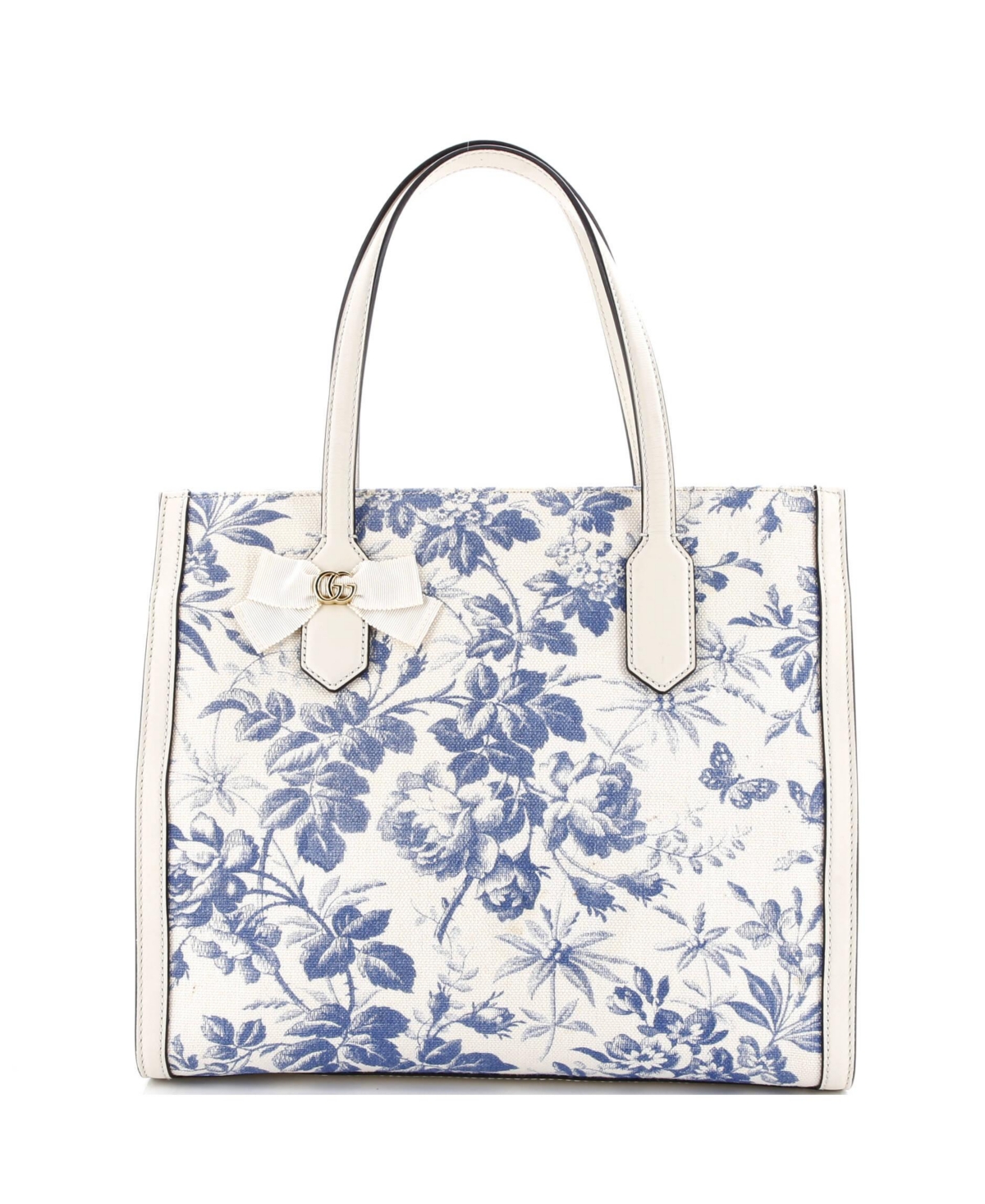 Click here for Pre-Owned Gucci Medium Gg Ribbon Tote Coated Print... prices