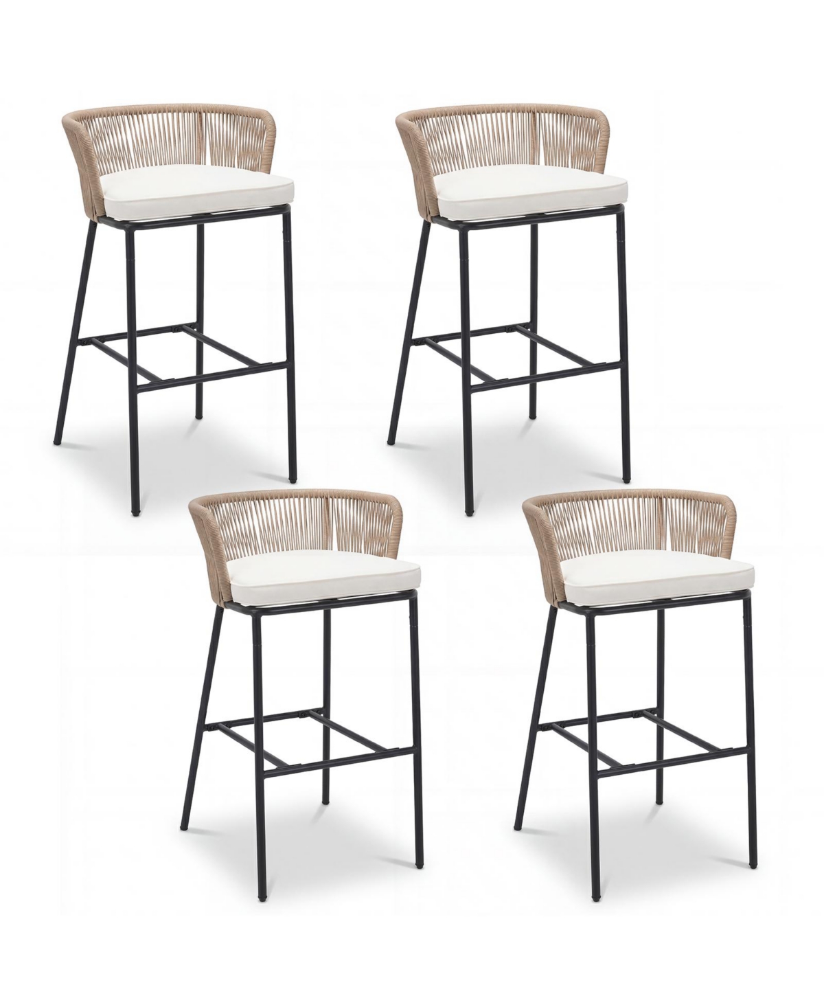 Click here for Gymax Outdoor Bar Stools Set of 4 w/Cushions and B... prices