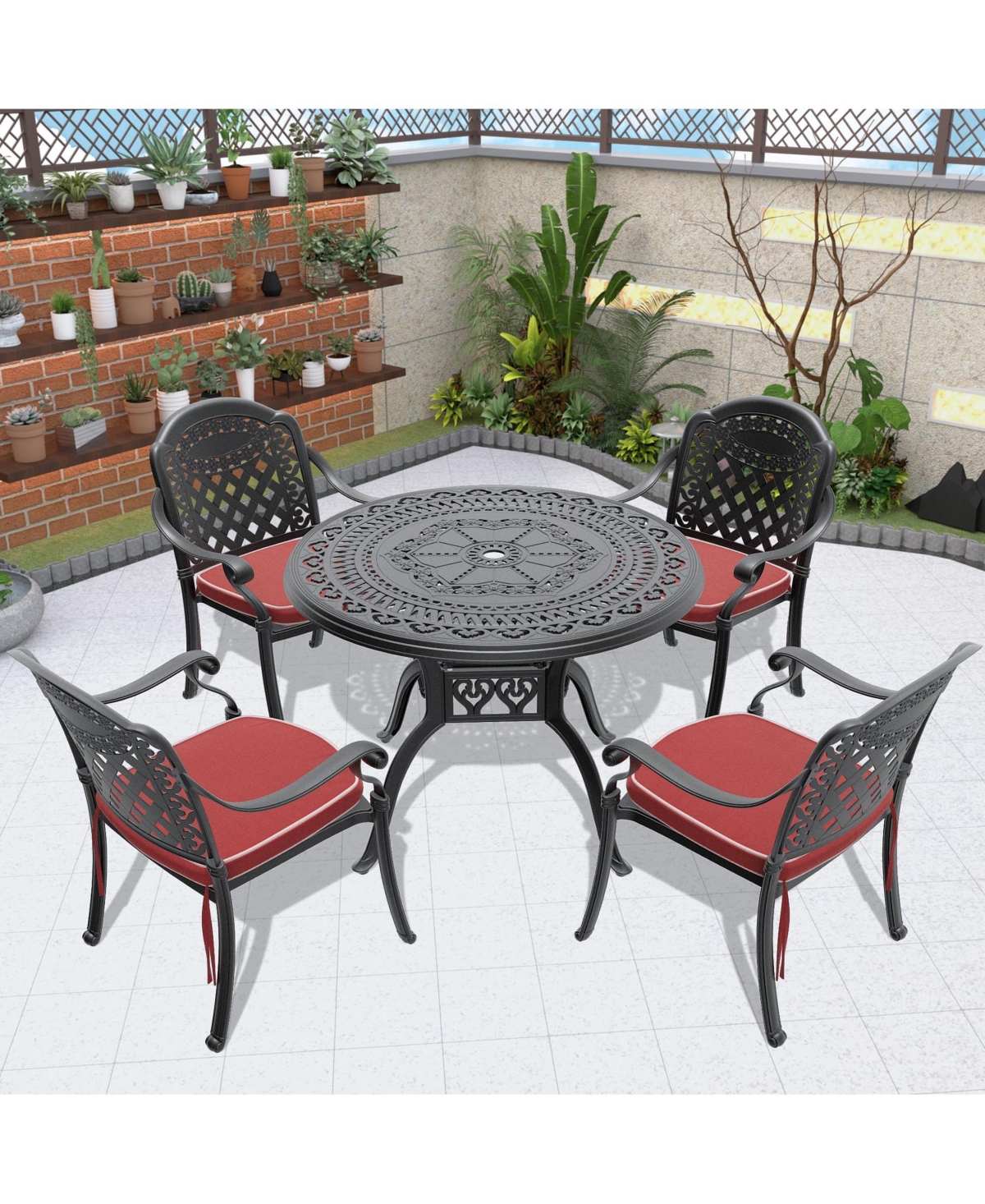 Click here for Clihome 5-Pcs Outdoor Cast Aluminum Patio Furnitur... prices