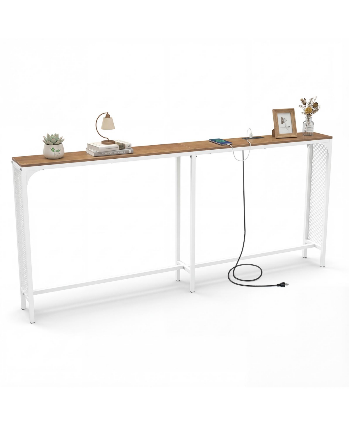 Click here for Sugift Narrow Console Table with Built In Power Ou... prices