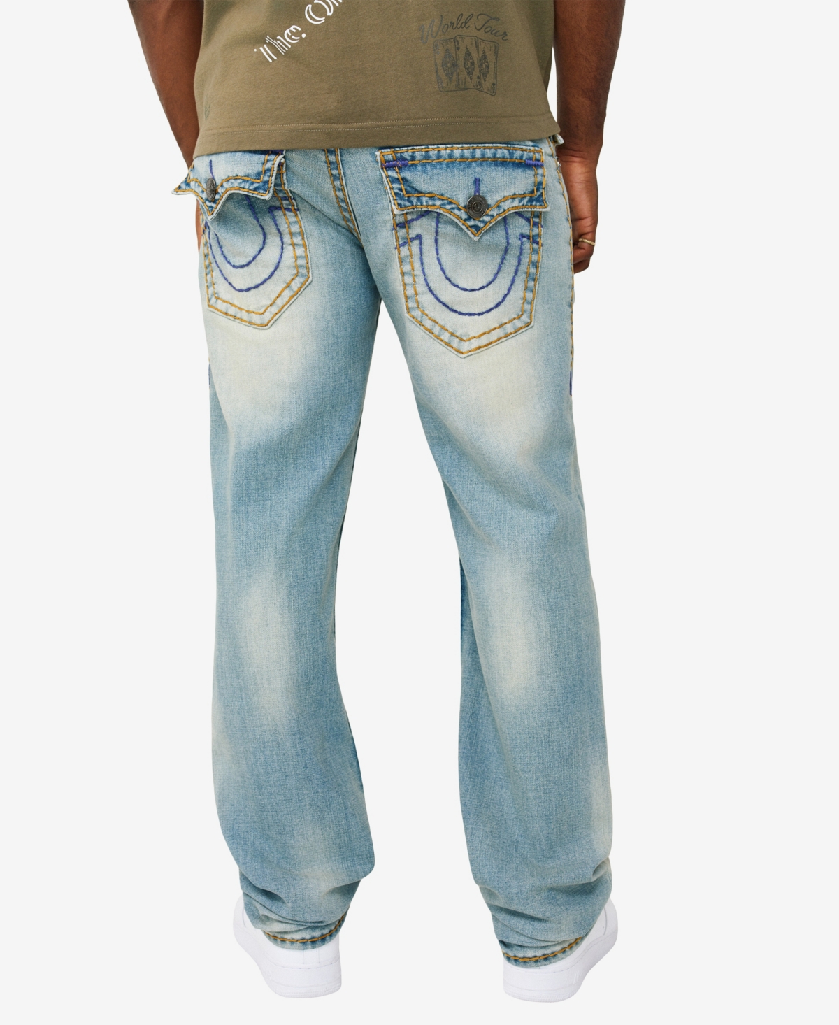 Click here for True Religion Mens Ricky Straight Super T Flap Jea... prices