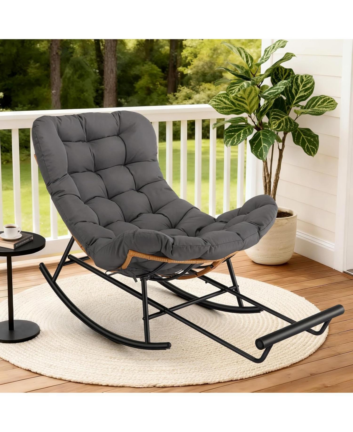 Click here for gaomon Papasan Rocking Chair with Removable Polyes... prices