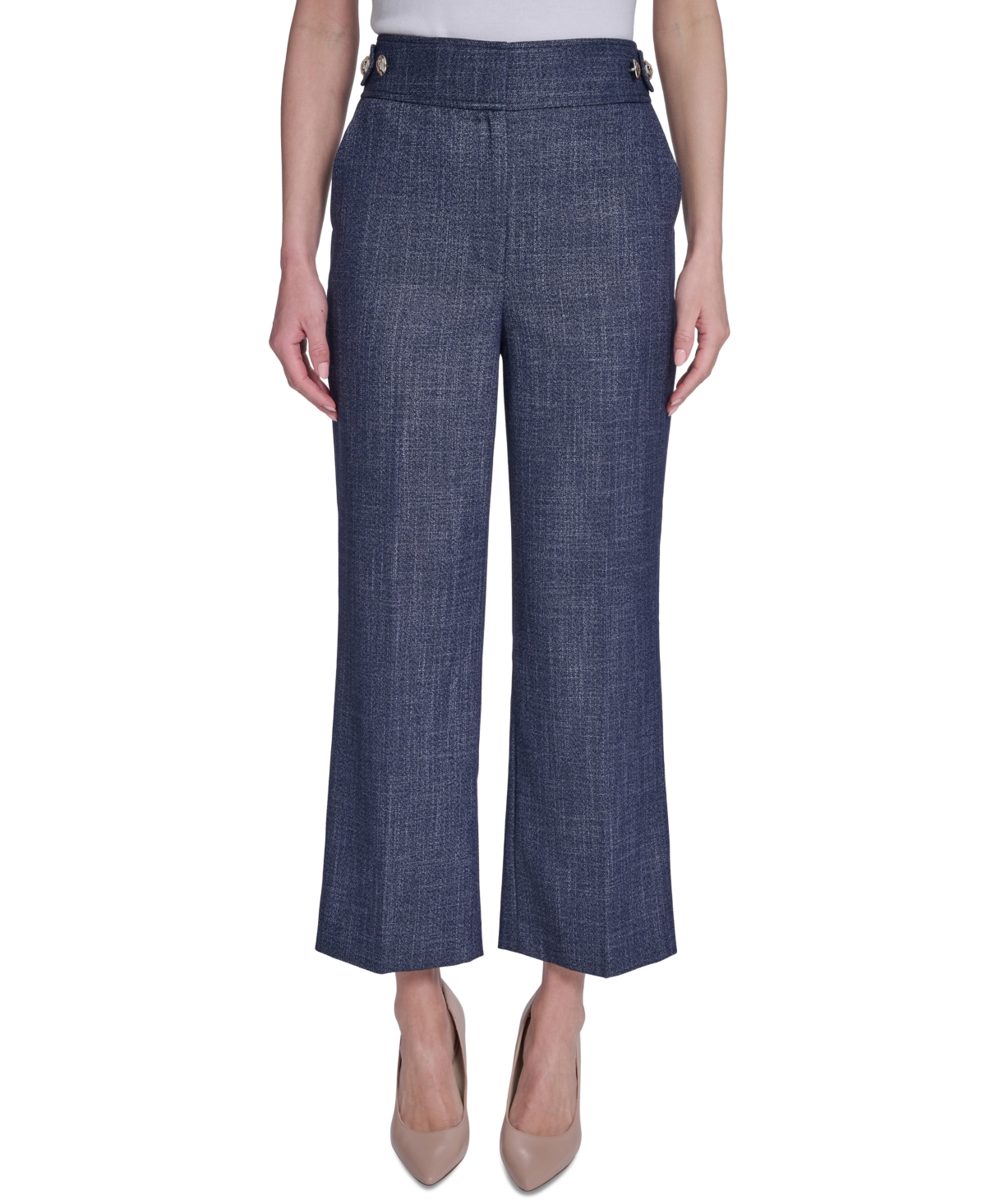 Click here for Tommy Hilfiger Womens Tabbed Waistband Pants - Nav... prices