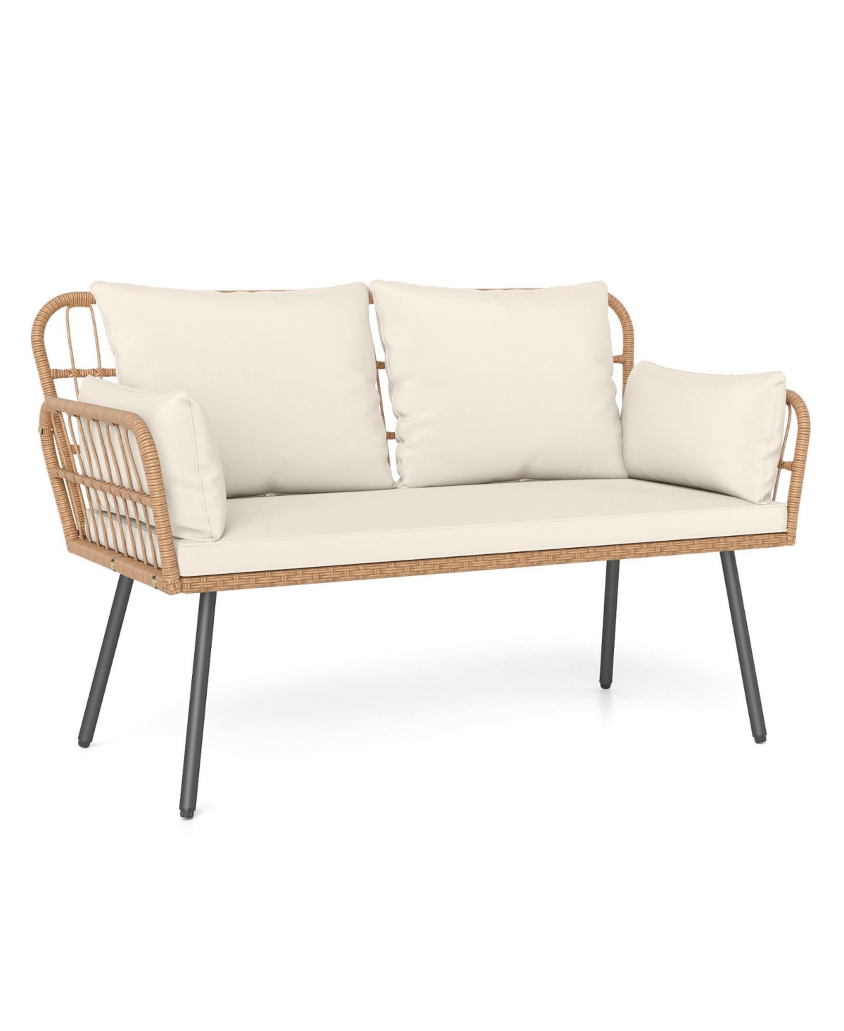 Click here for Sugift Outdoor Rattan Two Seat Chair with Cushions... prices