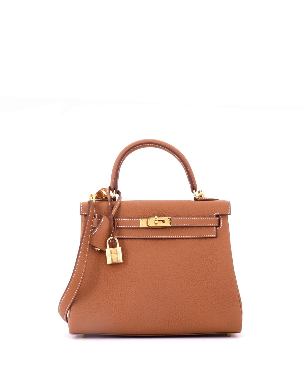 Click here for Pre-Owned HERMES Kelly 25 Handbag Brown Togo with... prices