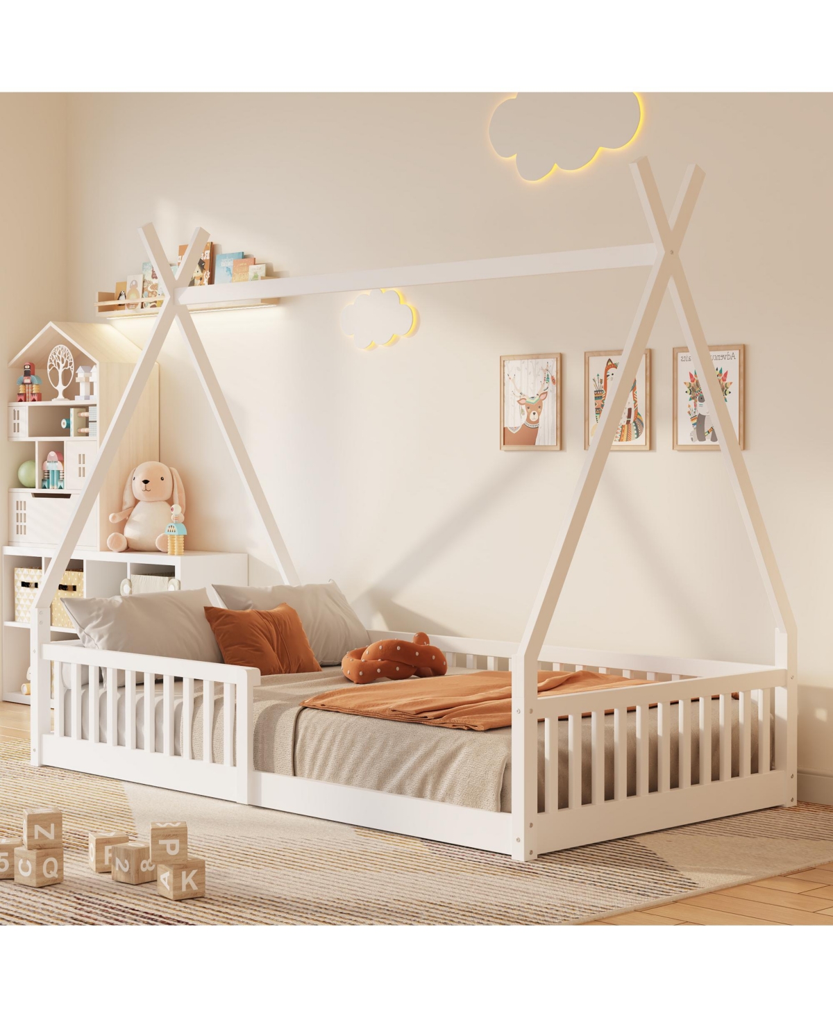 Click here for flynama Wood House Bed Fence prices